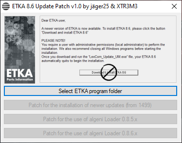 ETKA 8.6 Update Patch v1.2